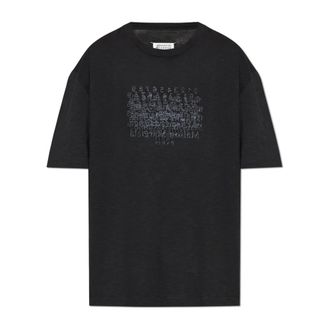 Maison Margiela Homme, Tops, Noir, Taille: L Cotton Numerical T-shirt
