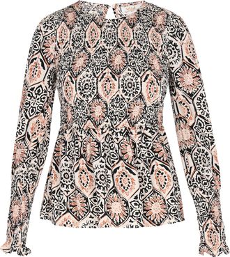 Usha Bluse Frauen schwarz mehrfarbig