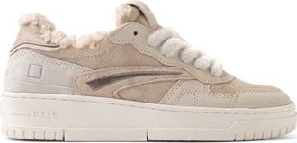 D.A.T.E. Baskets pour femme Tournoi en Su&egrave;de Beige et avec doublure en Teddy - Tournoi W 431-TP-MN-BI - Taille 37, beige, 38 EU
