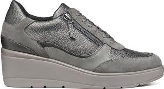 Geox Women D Ilde A Sneaker, Gris foncé, 38 EU