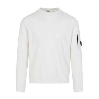 C.P. Company C.p. Company, Homme, Pulls, Blanc, Taille: XL T-shirt Col Rond en Gaze Blanc