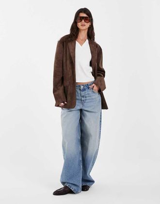Jack & Jones Blazer in braun in Wildlederoptik