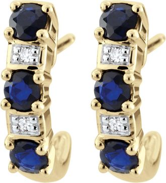 Edenly Creolen Clarisse - Saphir und Gelbgold