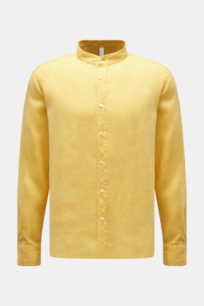 04651/ Herren - Leinenhemd Linen Guru Grandad-Kragen gelb