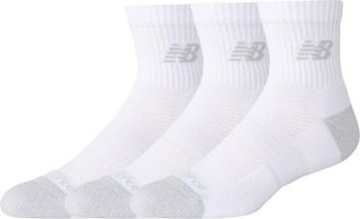 New Balance Sportsocken NEW BALANCE ACTIVE QTR SOCKS 3 PACK, Damen, Gr. M (39/42), wei&szlig;, Obermaterial: 100% Baumwolle, Socken Sportsocken