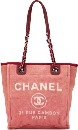 Chanel Shopper - Mini Mixed Fibers Deauville Tote - Gr. unisize - in Rot - f&uuml;r Damen