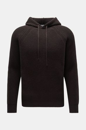 Braun Hamburg Herren - Cashmere Kapuzenpullover dunkelbraun