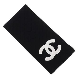 Chanel Pre-owned Cambon Line Wool Scarf - Femme - Pre-owned - Noir - Taille: ONE Size