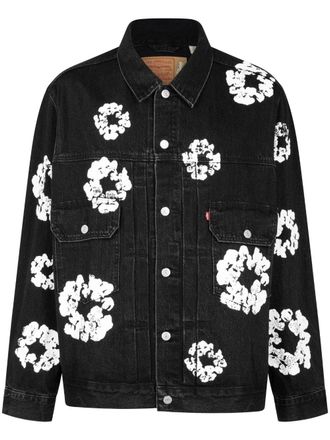 Denim Tears x Levis veste en jean &agrave; logo imprim&eacute; - Noir