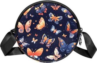 Generic Sac &agrave; bandouli&egrave;re rond pour femme, petit sac &agrave; bandouli&egrave;re esth&eacute;tique avec fermeture &eacute;clair, bretelles r&eacute;glables, sac &agrave; main rond d&eacute;contract&eacute; pour fem