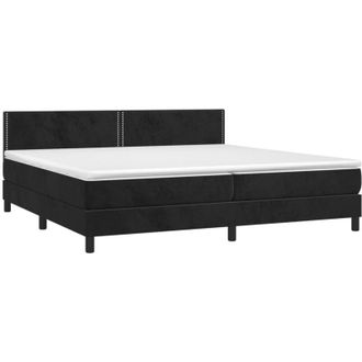 vidaXL Boxspringbett mit Matratze Schwarz 200x200 cm Samt Vidaxl