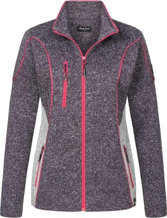 Rock Creek Damen Fleecejacke warm &Uuml;bergangsjacke Windbreaker Fleece Jacken Outdoorjacke Stehkragen Damenjacke Melange Fleecejacke Sweatjacke Pullover D-499 Viole