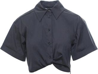 Marella Femme, Blouses et Chemises, Noir, Taille: 34 FR Notaion Cropped Shirt