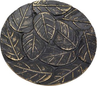 NKlaus Kerzenteller Aluminium schwarz - Gold Ø 12cm Untersetzer Kerzenhalter Untertasse 10358