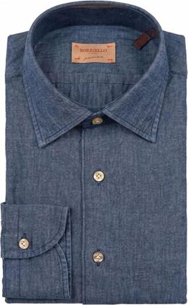 Borriello Homme, Chemises, Bleu, Taille: 4XL Cotone