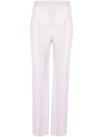 Santa Brands pantalon &eacute;vas&eacute; &agrave; ornements strass&eacute;s - Argent