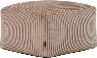 Icon Brand Amara Hocker, Mokkabraun, Flauschiger Cord Stoff, Sitzsack Cord, Sitzpuff Hocker mit F&uuml;llung, Fu&szlig;hocker f&uuml;r das Wohnzimmer, Deko Wohnzimmer
