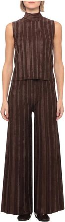 D.exterior High Neck Viscose Top - - Tops - Damen - Braun - M