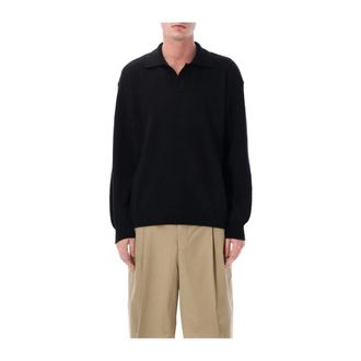 Roberto Collina Pull Polo Tricot - Homme - Pulls - Noir - Taille: M
