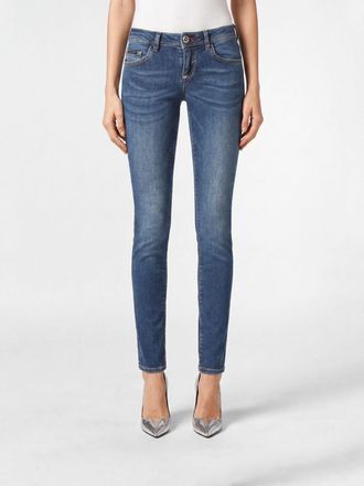 Philipp Plein Jean skinny en denim stretch &agrave; taille mi-haute