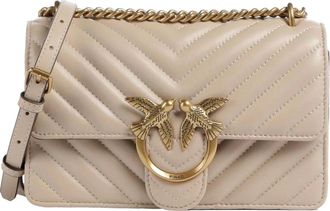 Pinko Pinko, Femme, Sacs, Beige, Taille: ONE Size Love One Mini Chevron