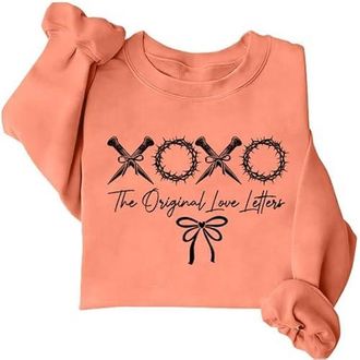 Generic The Original Love Letters Sweat-shirt et sweat &agrave; capuche pour femme, Orange, 3XL