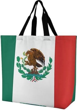 Generic Drapeau Du Mexique Sac A Main Femmes R&eacute;utilisable Sacs Grand Sac Courses Pour Travail Voyage Universit&eacute;