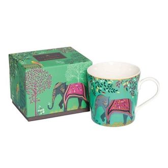 Portmeirion Home & Gifts Sara Miller London SMIJ78914-XG Mug Motif Oasis d&eacute;l&eacute;phant, jade clair