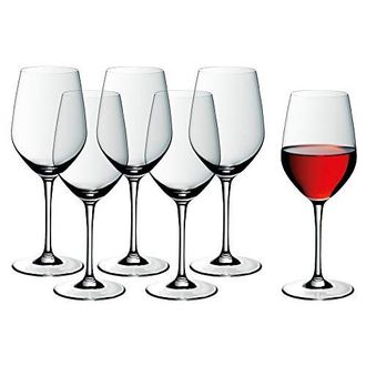 WMF Easy Plus Rotwein Weingläser Set 6-teilig, 450ml, Kristallglas, spülmaschinenfest, transparent