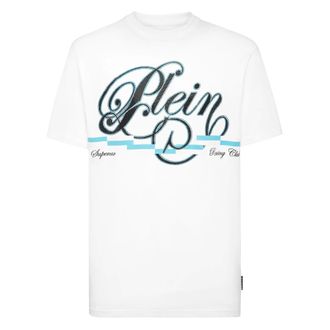 Philipp Plein Homme, Tops, Blanc, Taille: L T-Shirt Col Rond