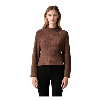DKNY Dkny, Femme, Pulls, Brun, Taille: 38 FR Pull &agrave; col roul&eacute;