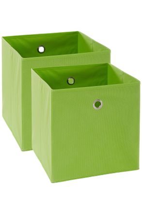 CARRYHOME Faltbox, Grün, Silber, Metall, Textil, Karton, 32x32x32 cm, faltbar, Ordnen & Aufbewahren, Aufbewahrungsboxen, Faltboxen