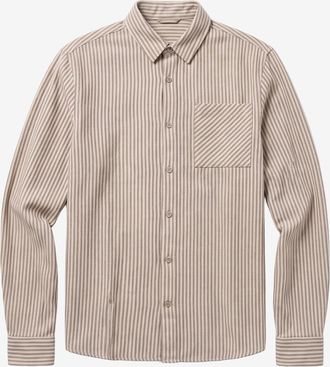 Knowledge Cotton Apparel Herren vegan Hemd Dune Regular Streifen Braun Kariert