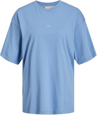 Jack & Jones Damen Jxandrea Loose Ss Every Logo Tee Noos, Silver Lake Blue/Print:bijou Blue Jjxx Logo, L