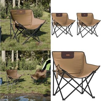 vidaXL Campingst&uuml;hle 2 Stk. mit Tasche Klappbar Braun - Campingst&uuml;hle - Klappstuhl