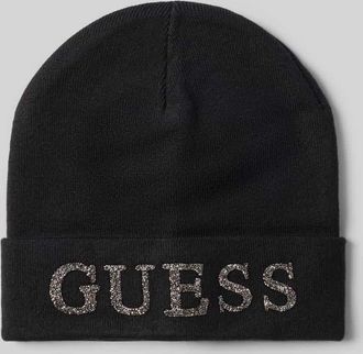 Guess M&uuml;tze aus Viskose-Mix mit Label-Detail