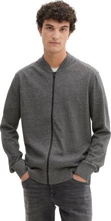 Tom Tailor Herren 1043021 Basic Bomber Strickjacke, 36274-Grey Tonal Mouline, M