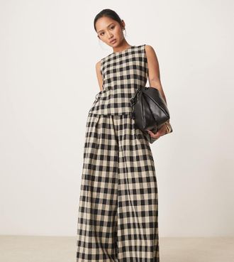 Nobody's Child Jerrow - Pantalon ample densemble motif vichy - Noir et blanc