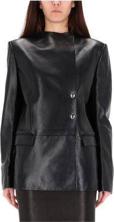 Khaite Femme, Vestes, Noir, Taille: 36 FR Veste Boutonn&eacute;e en Agneau Nappa