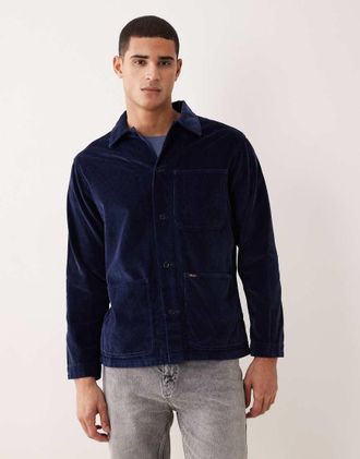 Polo Ralph Lauren Osbars - Surchemise zipp&eacute;e en velours c&ocirc;tel&eacute; - Bleu marine