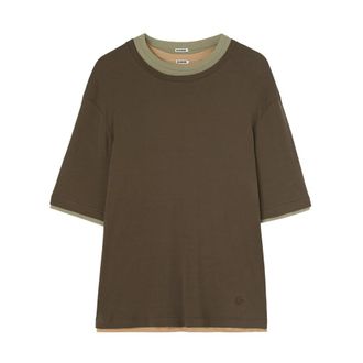 Jil Sander Homme, Tops, Brun, Taille: L T-shirt à couches
