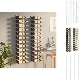 vidaXL Vidaxl - Weinregale - Living Wand-Weinregal für 24 Flaschen 2 Stk. Weiß Eisen - Weiß
