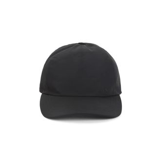Canali Caps & M&uuml;tzen - Minimalist Black Cap With Curved Brim - Gr. L - in Schwarz - f&uuml;r Damen