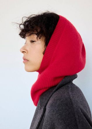 Mango Cagoule maille boutons rouge - Femme - Taille unique - MANGO