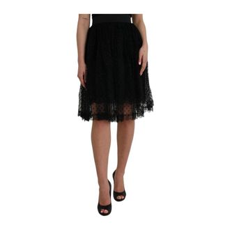 Dolce & Gabbana Polka Dot Aline Skirt - - Skirts - Damen - Schwarzk - XL