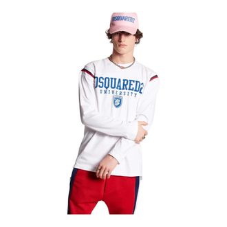 Dsquared2 L&auml;ssiges Baumwoll-T-Shirt - - Tops - Herren - Wei&szlig; - L