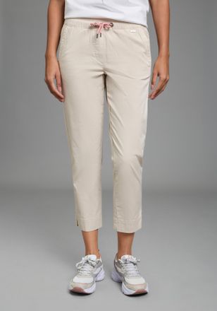 Laura Scott Chinohose LAURA SCOTT, Damen, Gr. 42, N-Gr, beige, Twill, Obermaterial: 98% Baumwolle, 2% Elasthan, unifarben, 7/8-L&auml;nge, Hosen Chinohose, Karottenhos