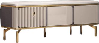 Generic Schuhwechselhocker, Mit Weichem Schwammsitz, Eingangshocker, Aufbewahrungshocker Aus Massivem Eichenholz Mit Offenem Boden, Geeignet for Wohnzimmer, S