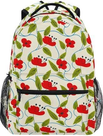 Generic Fleurs Rouges 23101436 Sac &Agrave; Dos Antivol Cartables Scolaires L&eacute;ger Sacs A Dos Pour Voyage Camping Ordinateur Portable 29X40Cm