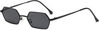 Generic Lunettes De Soleil &Agrave; Petite Monture En M&eacute;tal For Hommes Et Femmes, For Le Sport Plein Air Les Vacances(Black)